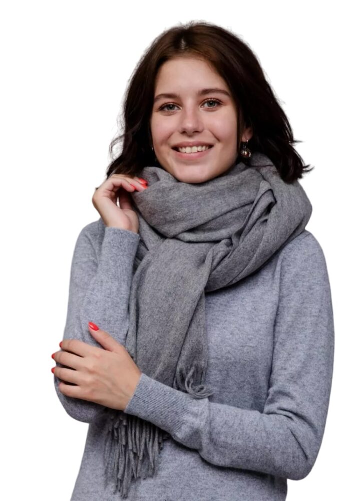 Grey Cashmere Scarf | Mongulai